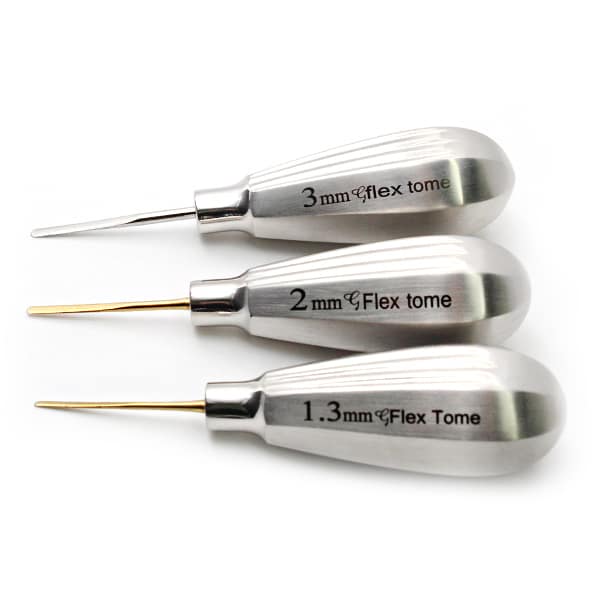 Periotome Set of 3 Micro Serrated Small Stubby Handle - Dispomed